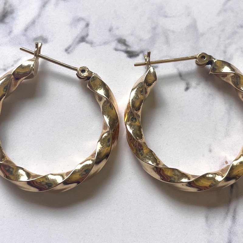 Solid 14k Gold Hoops - Etsy