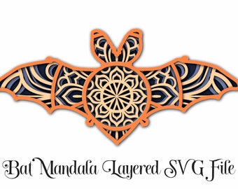 Bat Mandala Svg - Etsy