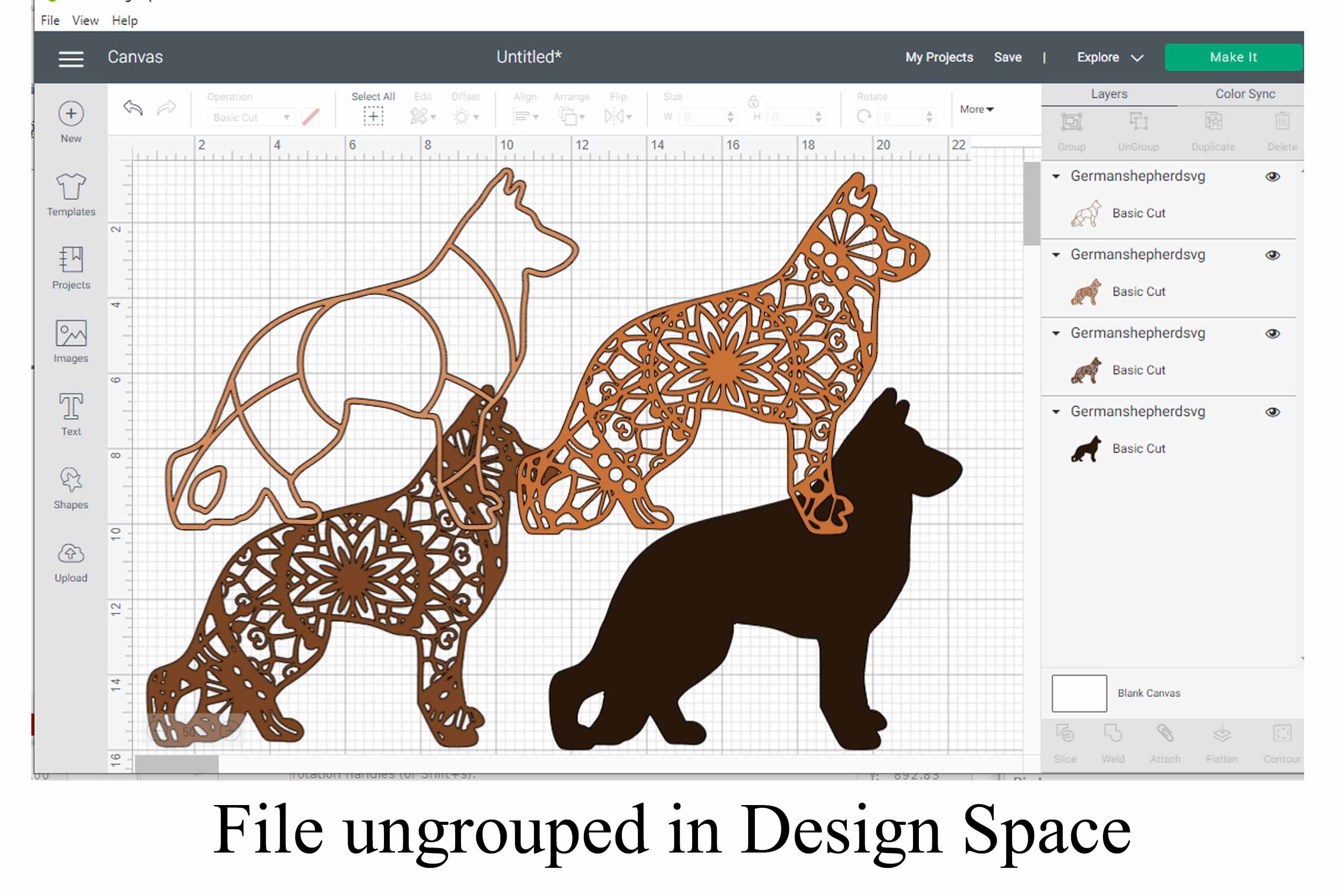 German Shepherd Mandala 3D Layered Dog SVG File 4 Layers - Etsy