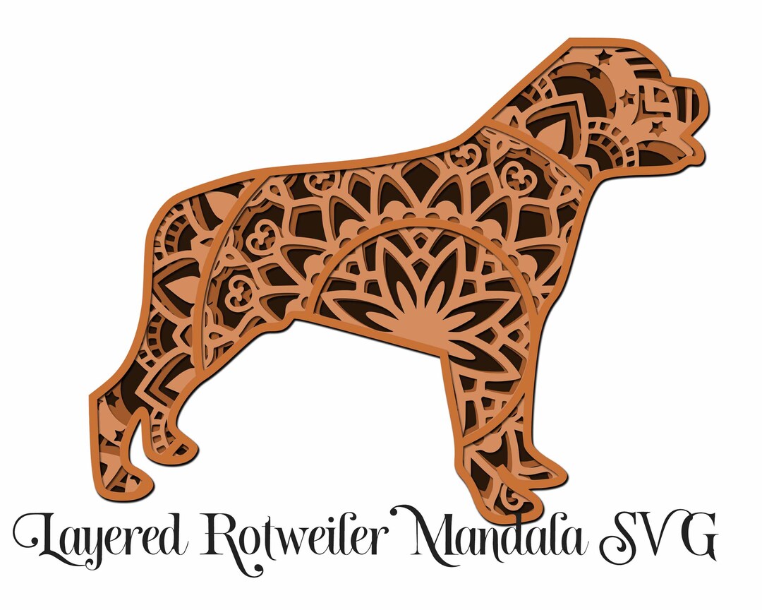 Rottweiler Mandala 3D Layered Dog SVG file 4 layers - Etsy 日本