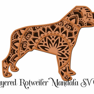 Rottweiler Mandala 3D Layered Dog SVG file 4 layers - Etsy 日本