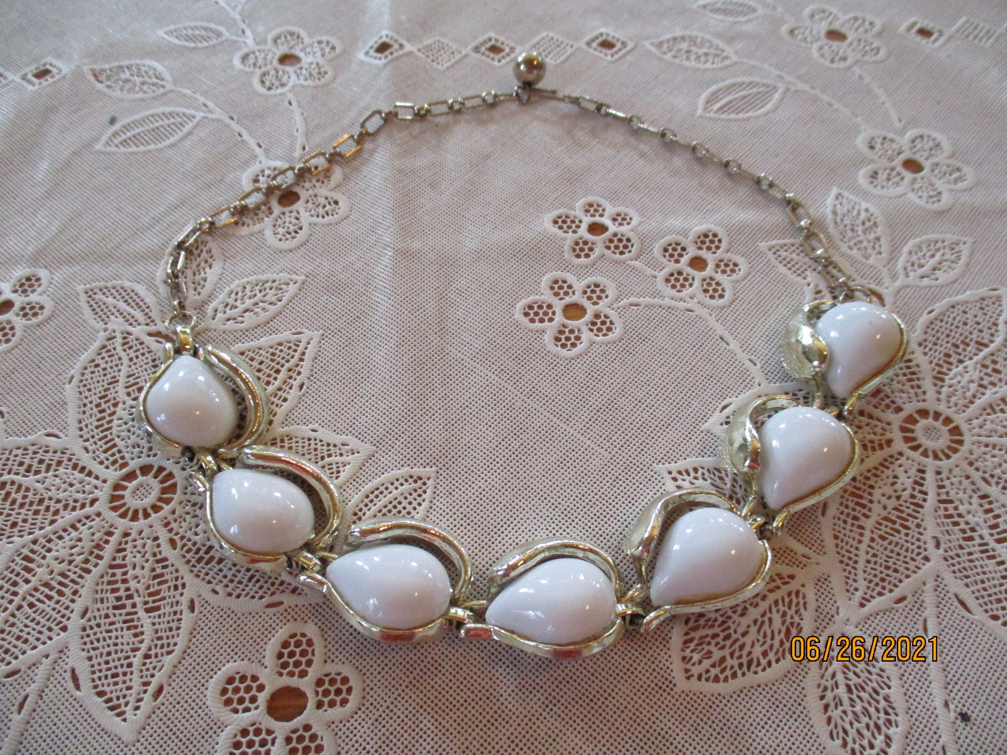 Collar vintage con piedras termoestables blancas - Etsy España