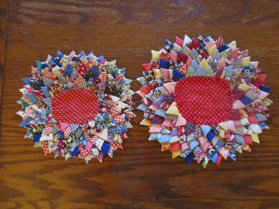 Pair of Vintage Handcrafted Fabric Hot Pads - Etsy