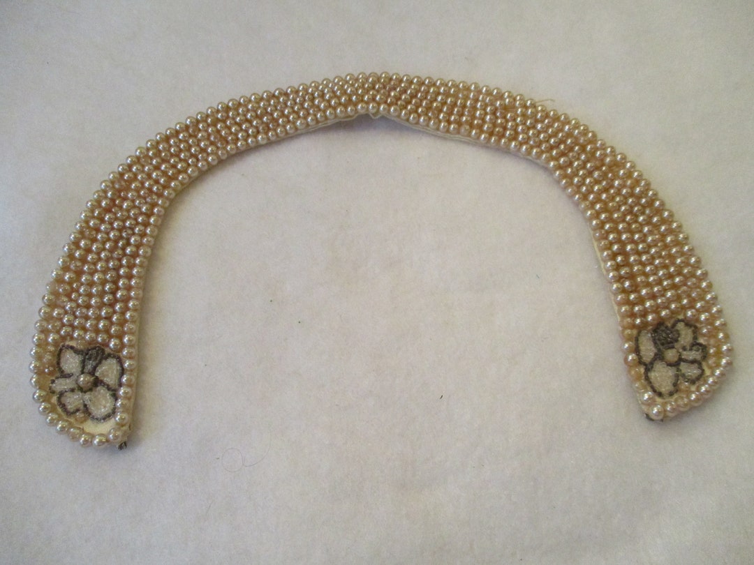 Vintage Handmade Pearl Collar - Etsy