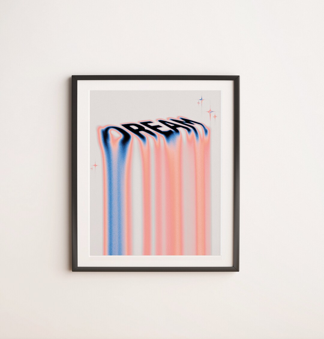 Dream Poster, Trippy Words, Pink and Blue, Dream Print - Etsy