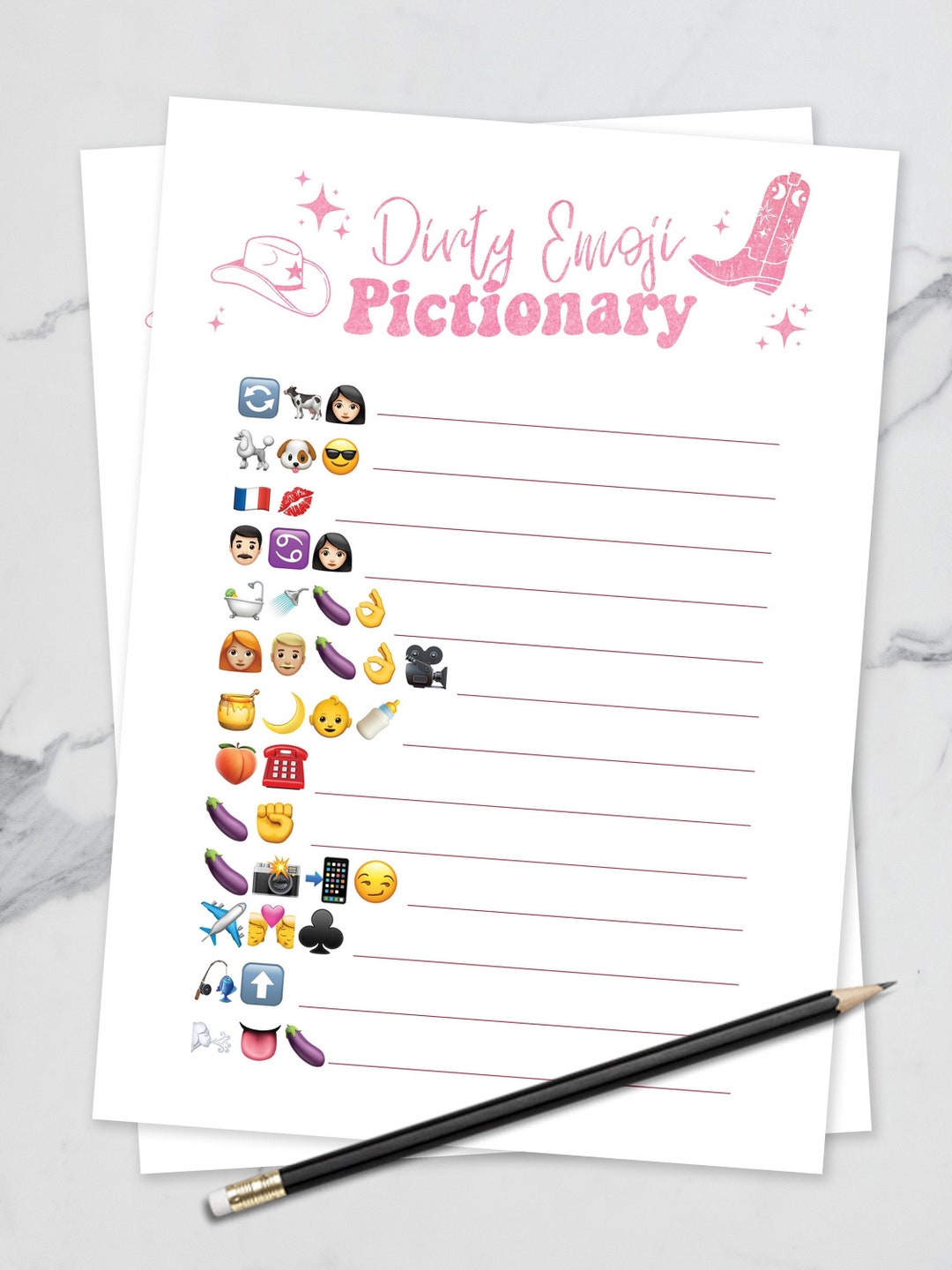 Dirty Pictionary | Bachelorette Games | Western Bachelorette - Etsy