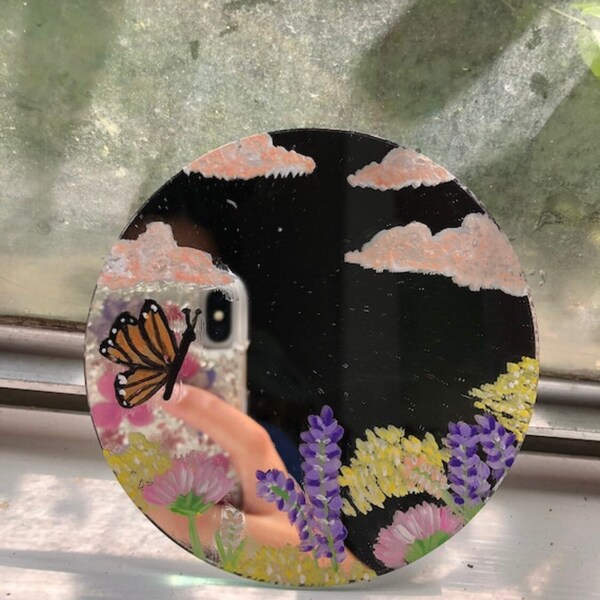 Hand Painted Mirror - Etsy