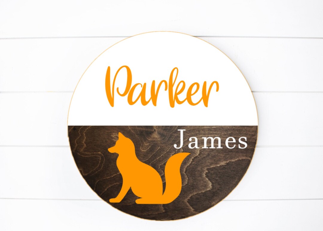 PERSONALIZED FOX BABY Name Sign/wooden Name Sign/baby Shower Gift ...
