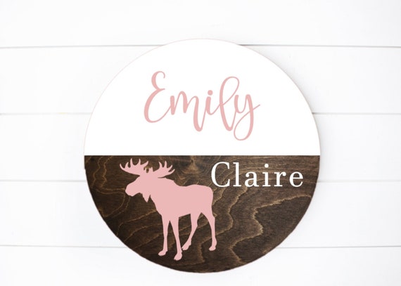 PERSONALIZED MOOSE BABY Name Sign/wooden Name Sign/baby Shower - Etsy