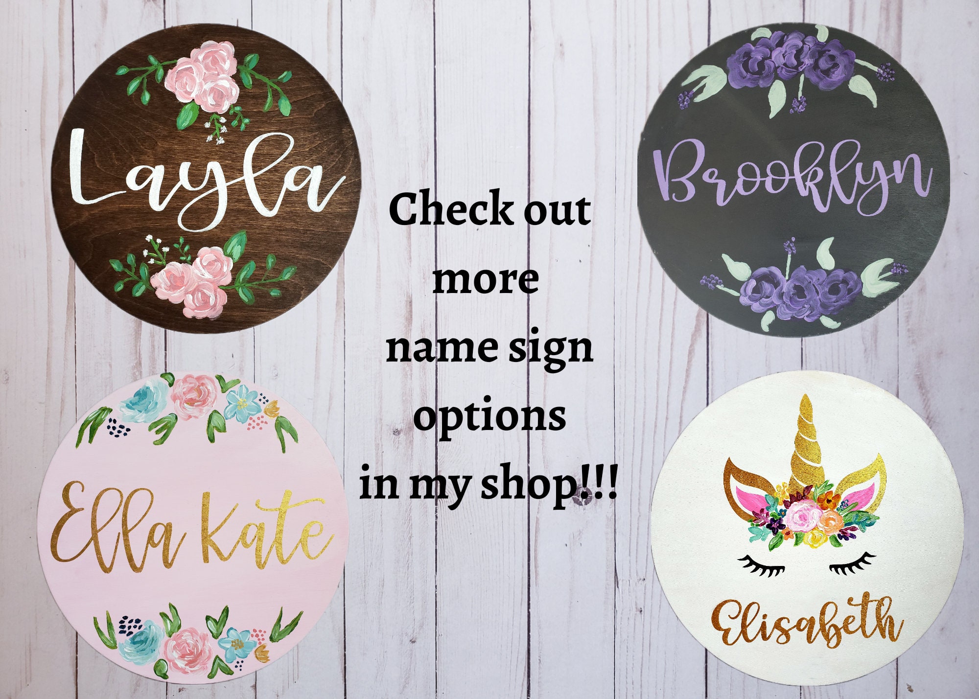 PERSONALIZED BABY NAME Sign With Flowers Wooden Name Sign Baby - Etsy