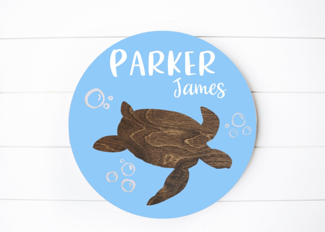 PERSONALIZED BABY Name Sign/wooden Name Sign/turtle Decor/baby - Etsy