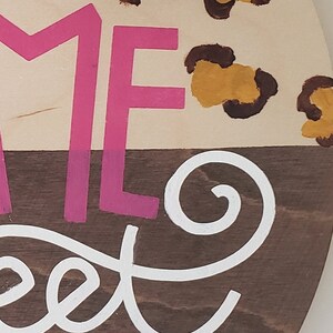 HOME SWEET HOME Door Hanger, Leopard Print Door Sign, Cheetah Decor ...