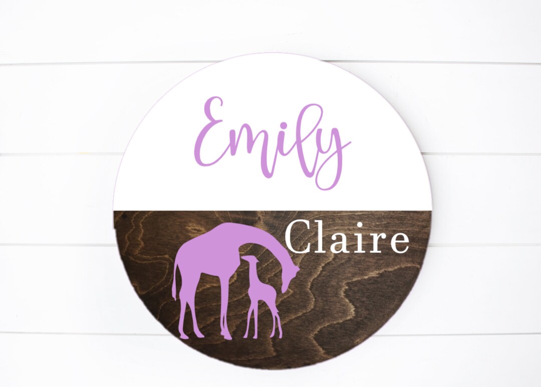 PERSONALIZED GIRAFFE BABY Name Sign/wooden Name Sign/baby Shower Gift ...