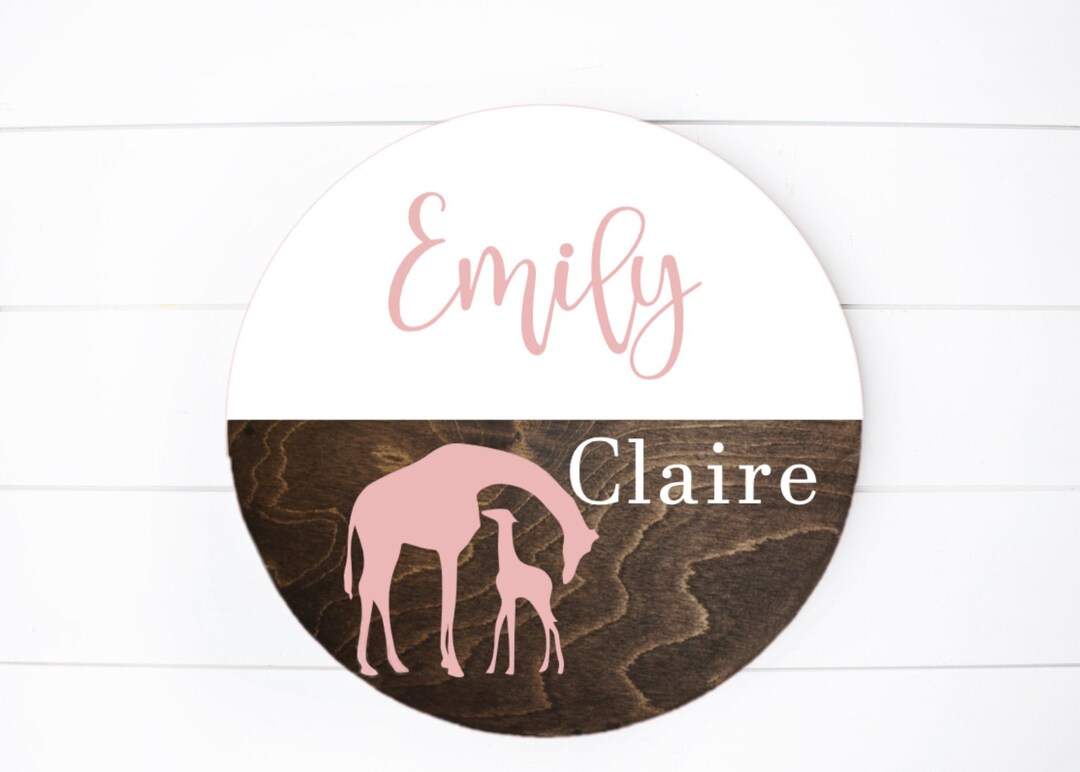 PERSONALIZED GIRAFFE BABY Name Sign/wooden Name Sign/baby Shower Gift ...