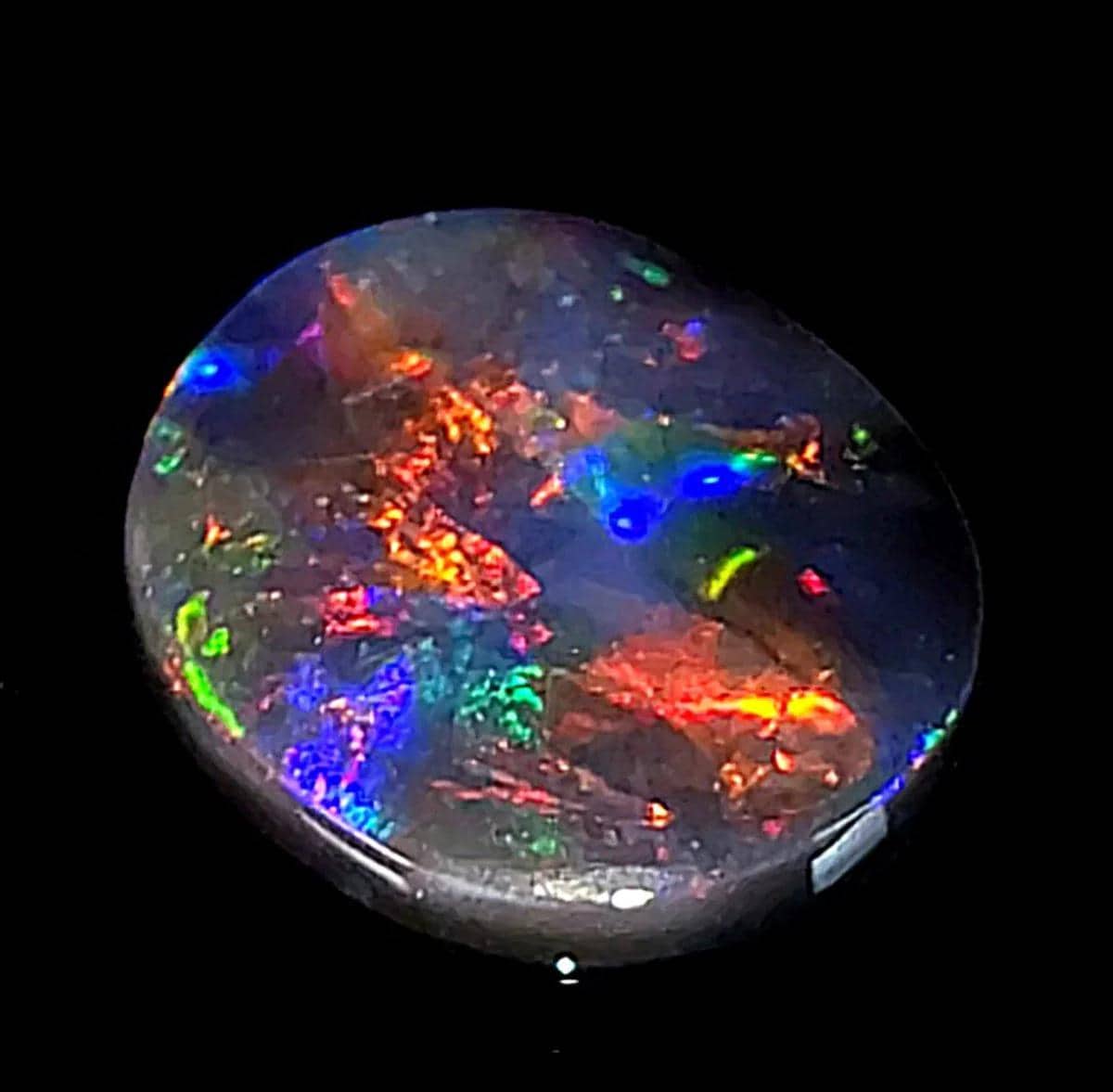 Australian Lightning Ridge Black Opal, Genuine 3.21 Ct Solid Cabochon ...
