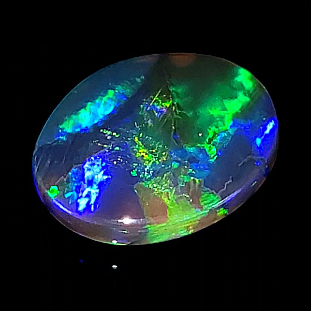 Lightning Ridge Black Opal Gemstone! Genuine 3.3 Cts, Natural Rainbow ...