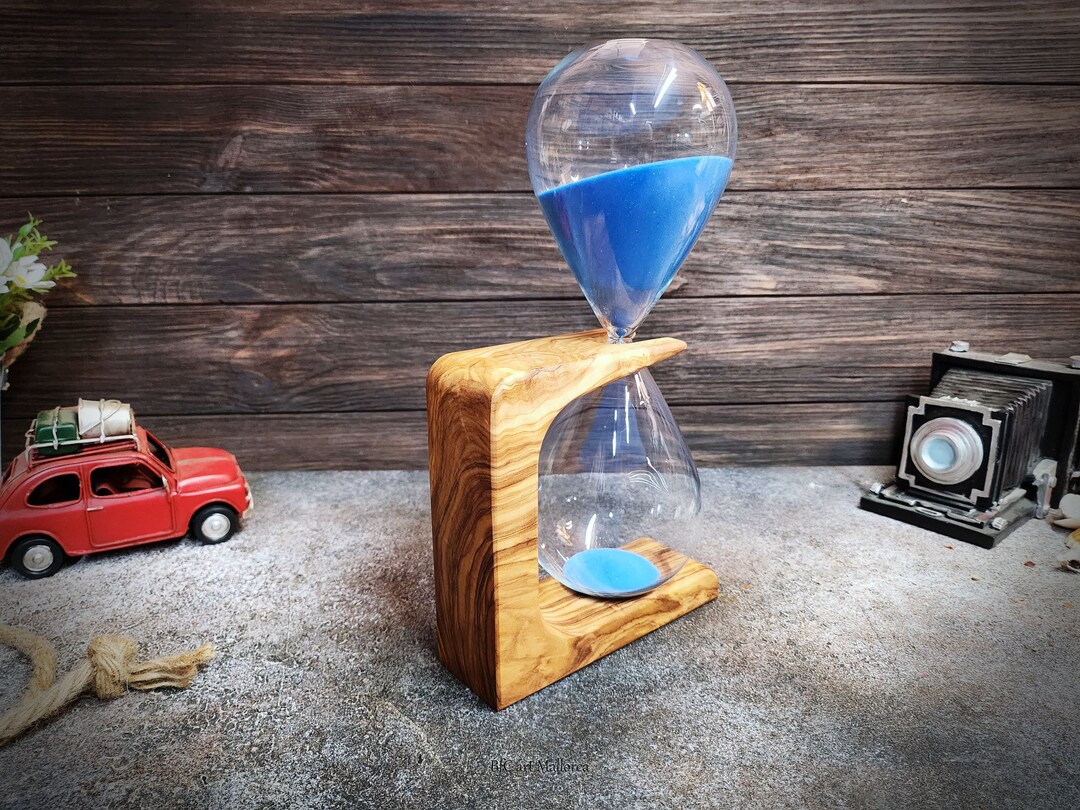 Handcrafted Olive Wood Hourglass of 50min. | Customizable Sand Timer ...