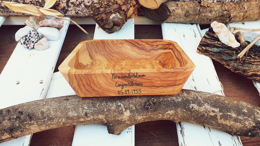 Customizable Gift Square Bowl, Custom Fruit Bowl, Customizable Wooden ...