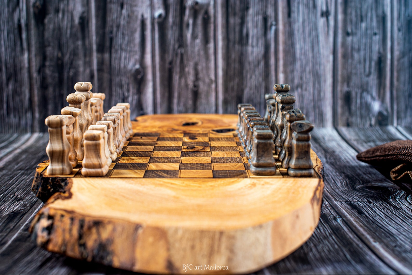 Live Edge Chess Set Chess Premium Set With Board Wood Chess | Etsy