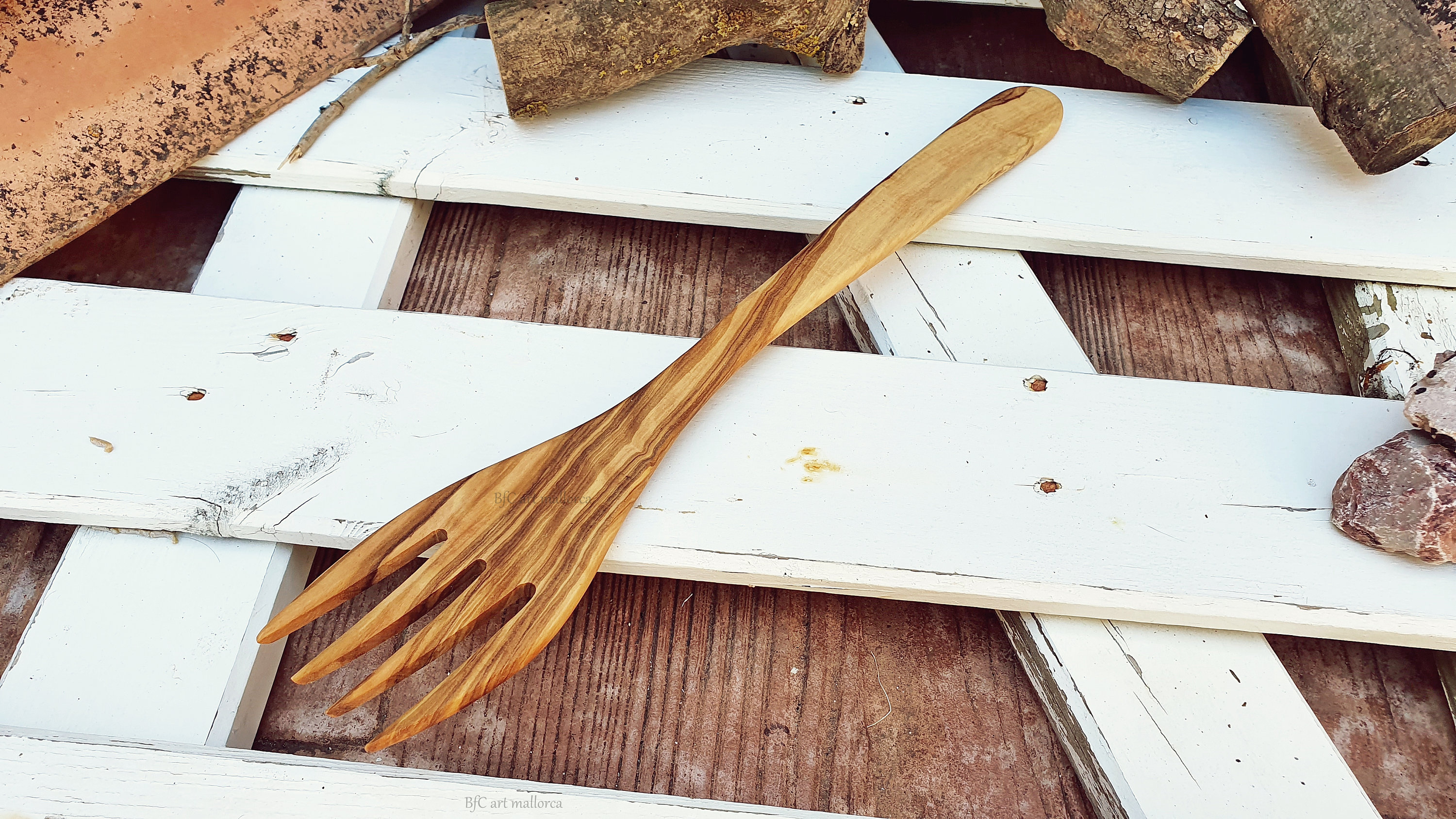 Olive wood Fork Barbecue Fork Salad Fork Large Fork | Etsy