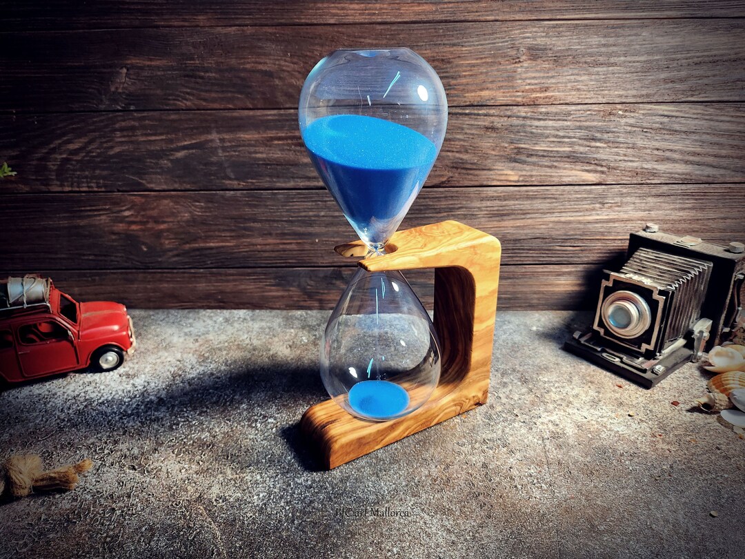 Sand Hourglass Timer Decorative of 60 Min. Large Olive Wood ...