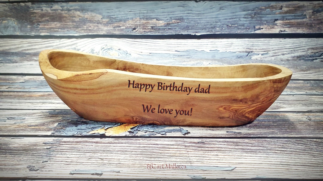 Custom Rustic Bowls Kitchen, Personalized Bowls Long Olive Wood ...