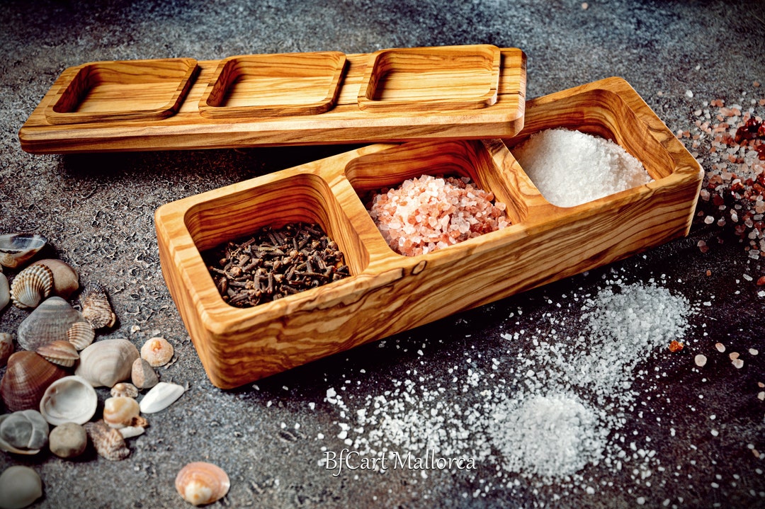 Olive Wood Salt Box With a Lid Kitchen Salt Box Large Salt - Etsy