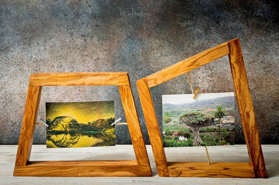 Rustic Wood Photo Frames for Desktop - Handmade Natural Décor - Etsy