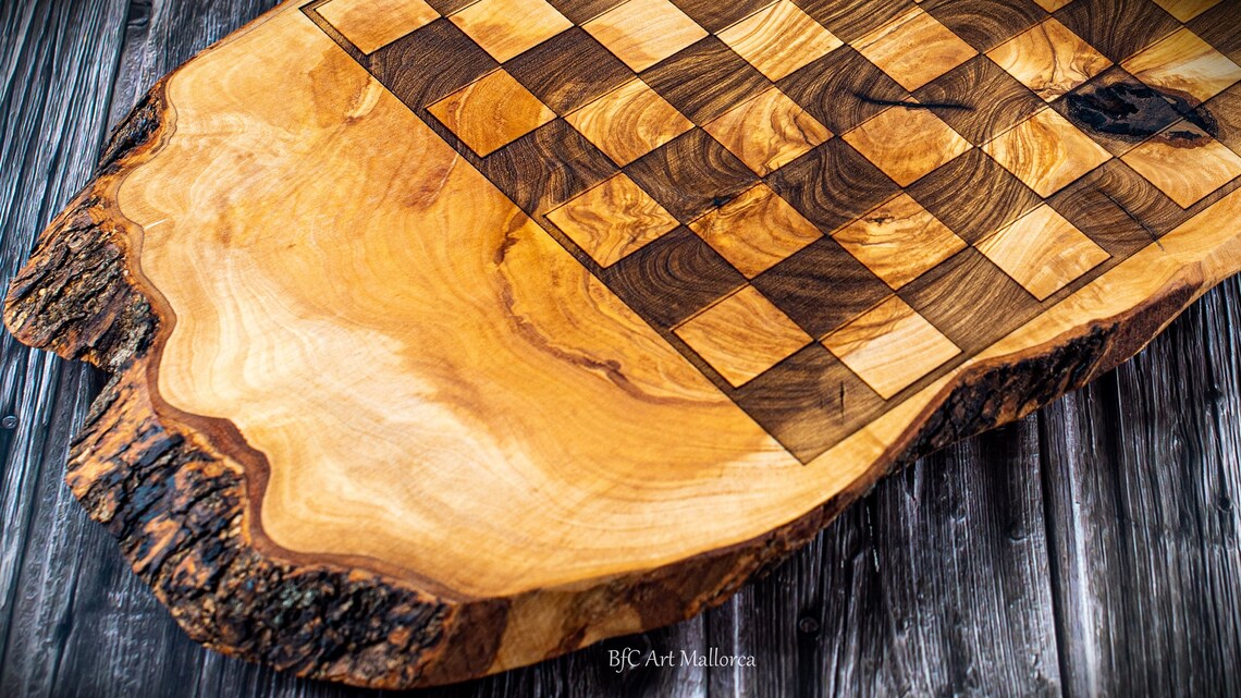 Live Edge Chess Set Chess Premium Set With Board Wood Chess - Etsy