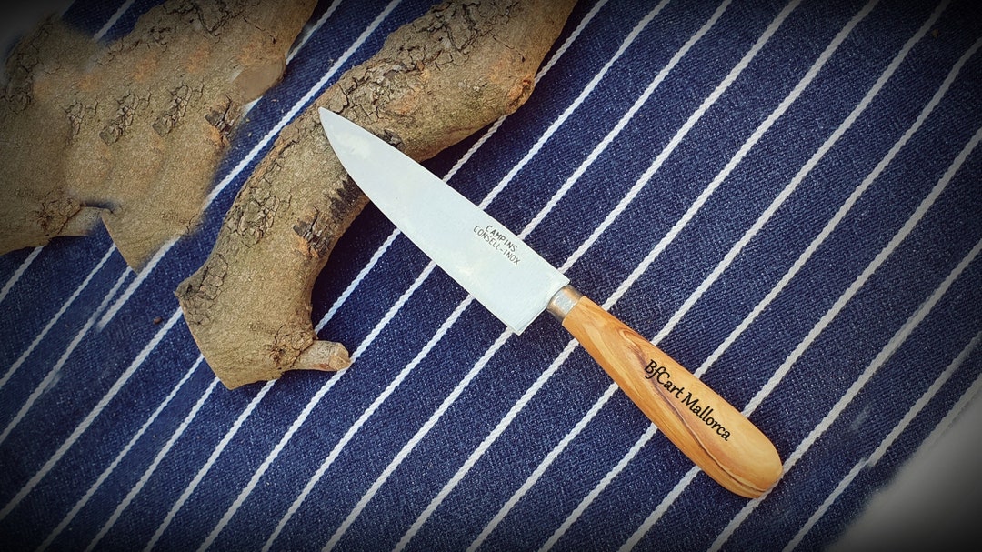 Handmade Olive Wood Handle Knife: Customizable Stainless Steel Blade - Etsy