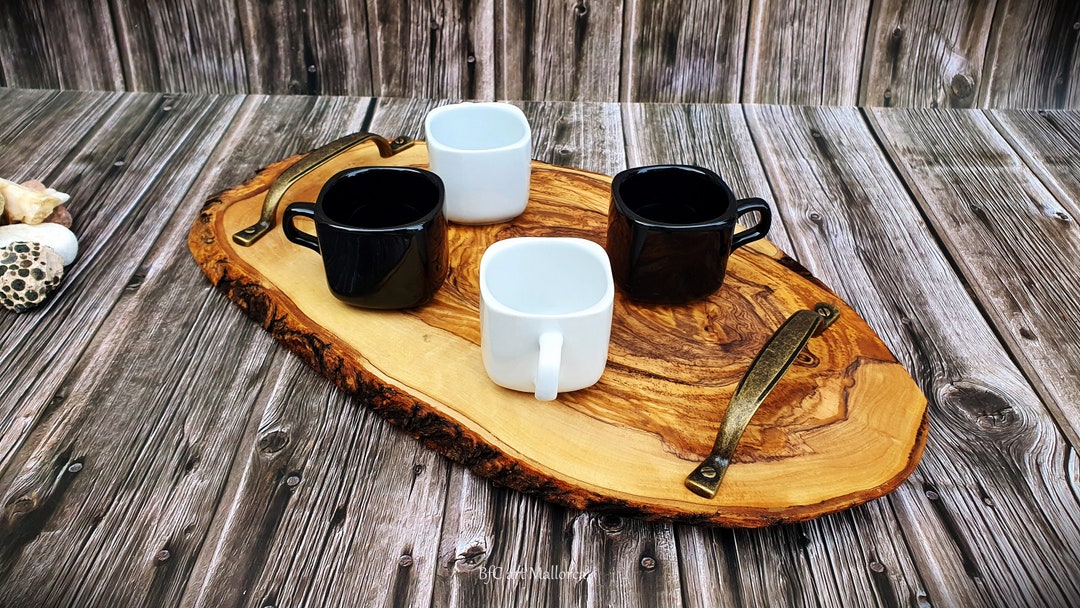 Rustic Serving Tray Olive Wood, Tray for Tea and Coffee, Tray for ...