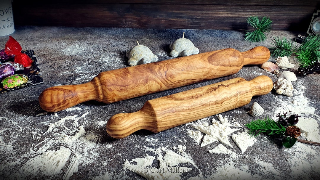 Handcrafted Olive Wood Rolling Pins Set for Baking, Eco-friendly ...