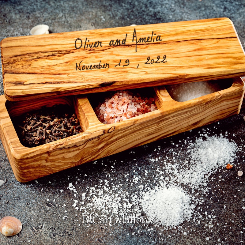 Wooden Salt Box With Spoon - Etsy