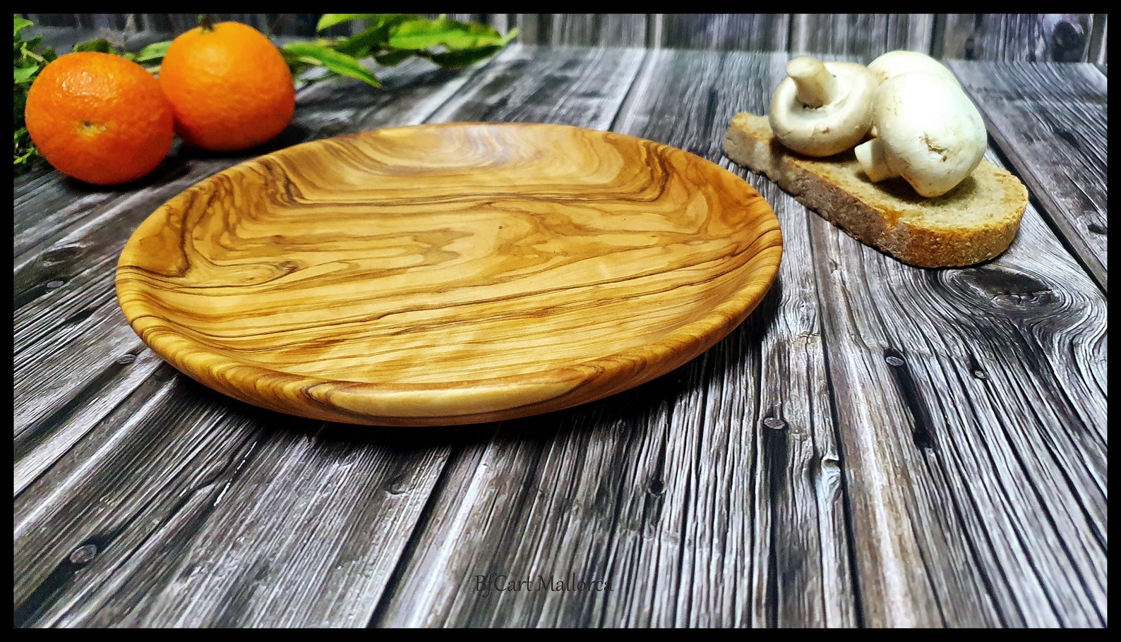 Wooden Food Plate Barbecue Plate Olive Wood Appetizers Round | Etsy