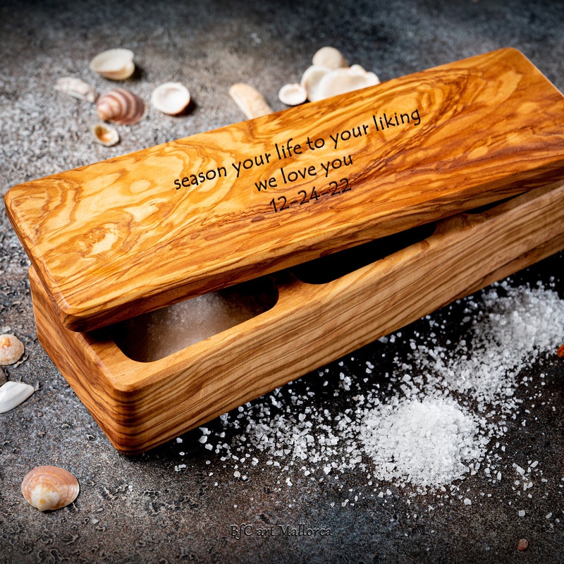 Wooden Salt Box With Spoon - Etsy