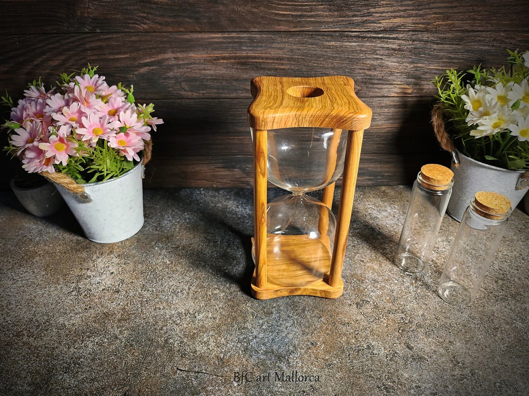 Olive Wood Hourglass for Unity Ceremony - Personalized Wedding Keepsake ...