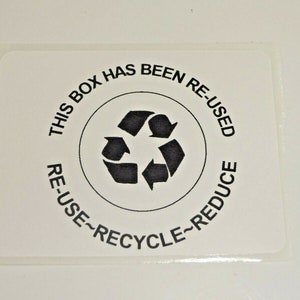 This Box Has Been Re-used Re-use Recycled Reduce Shipping Label ...