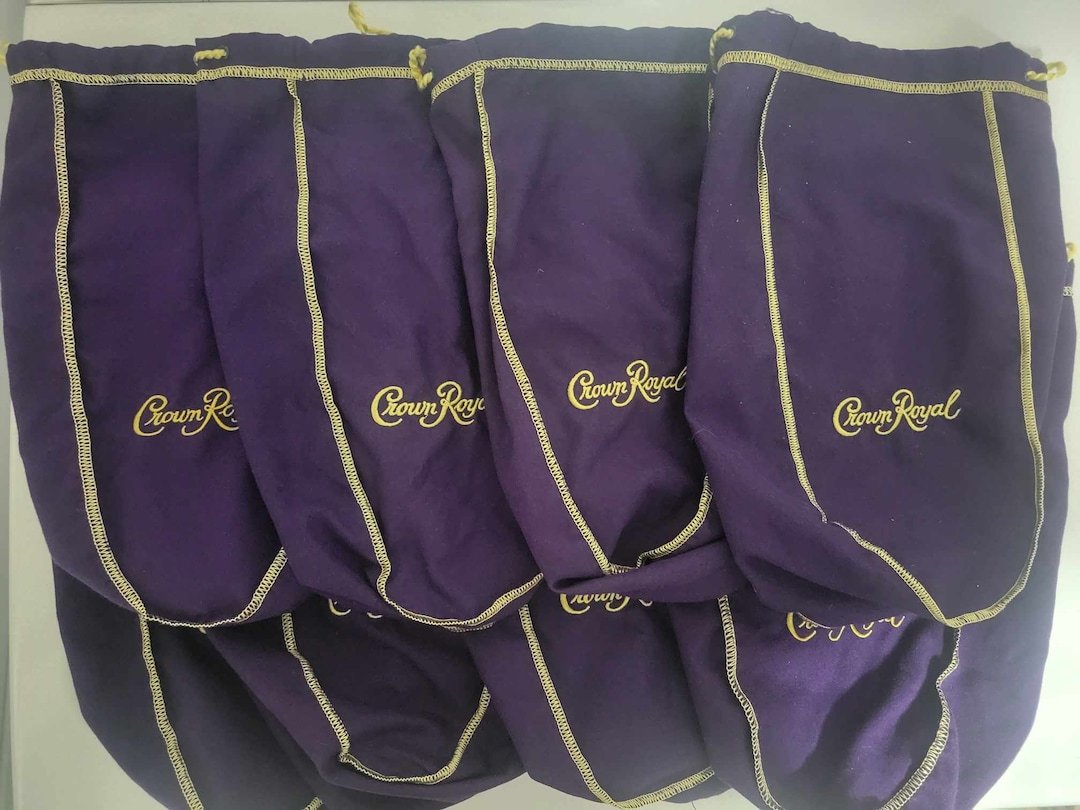Lot of Purple Crown Royal Cloth 1.75L Drawstring Bags for Crafts Etc XL ...