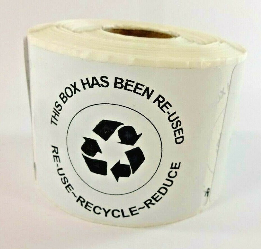 This Box Has Been Re-used Re-use Recycled Reduce Shipping Label ...
