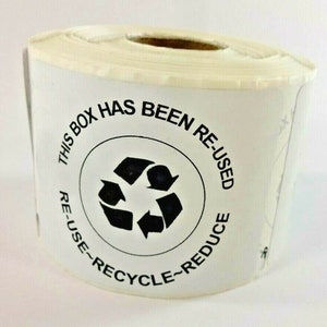This Box Has Been Re-used Re-use Recycled Reduce Shipping Label ...