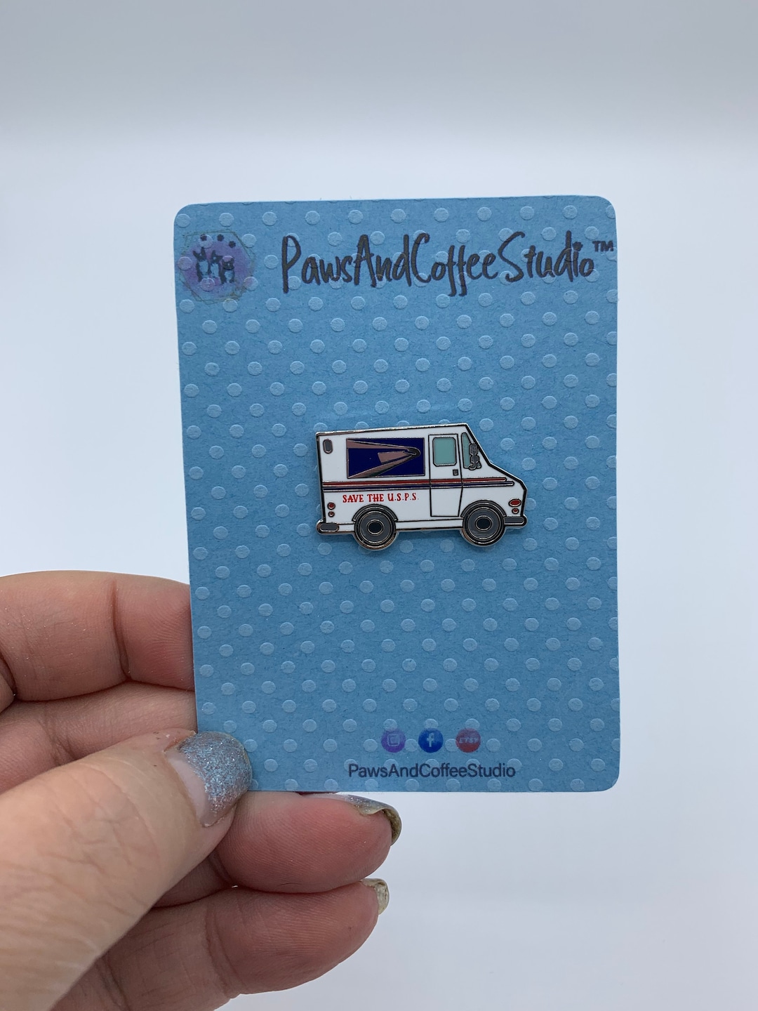 Save the USPS Mail Truck Enamel Pin - Etsy