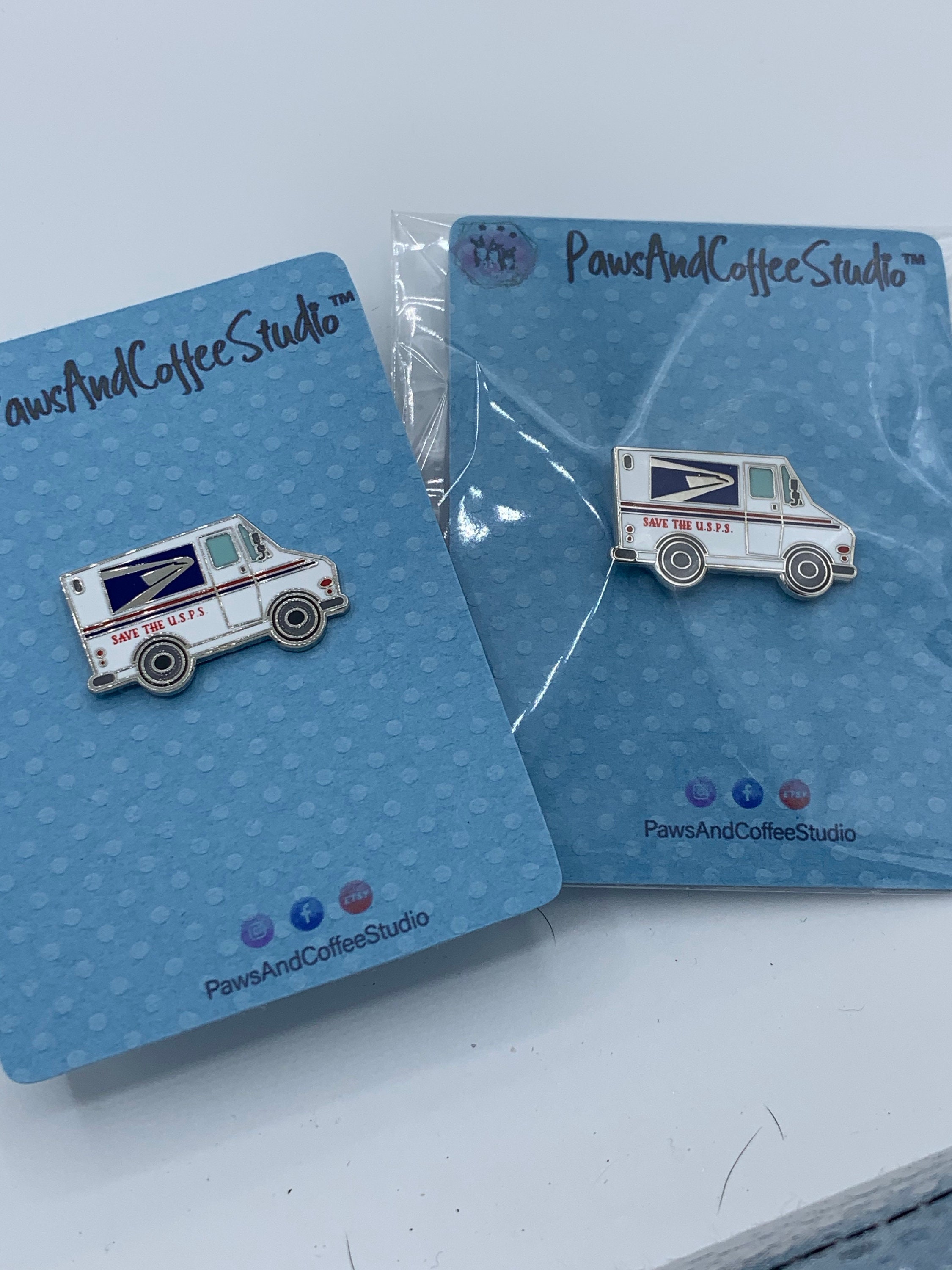Save the USPS Mail Truck Enamel Pin - Etsy