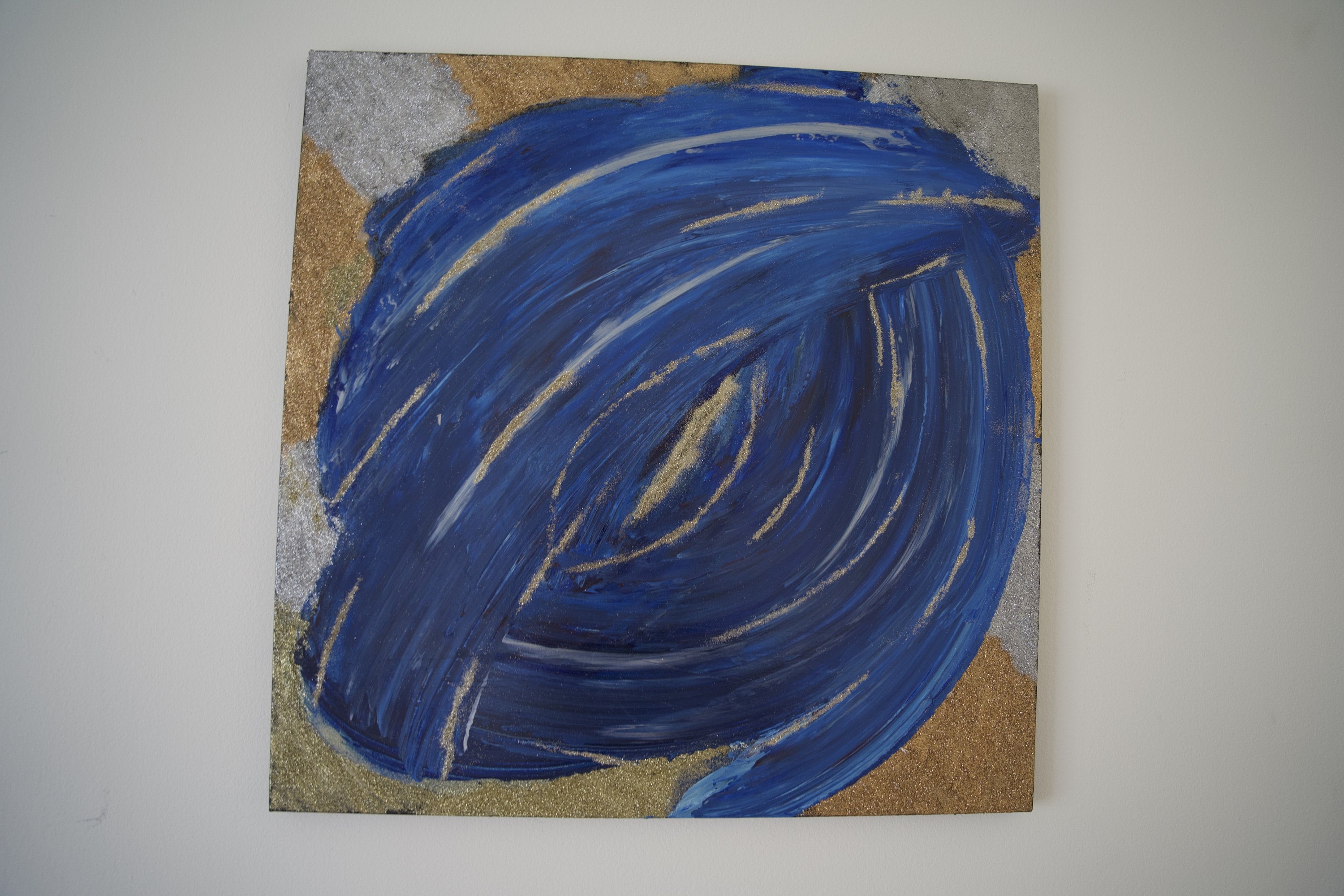 Painting in Blue, Abstract Painting, Painting With Glitter. Perfect ...
