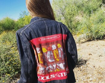 Firefighter Denim Jacket - Etsy