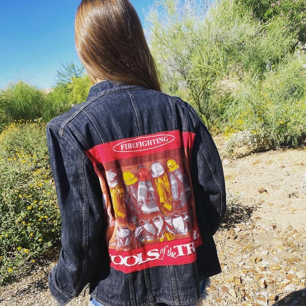 Firefighter Denim Jacket - Etsy