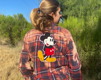 Mickey Mouse Flannel Shirt - Etsy