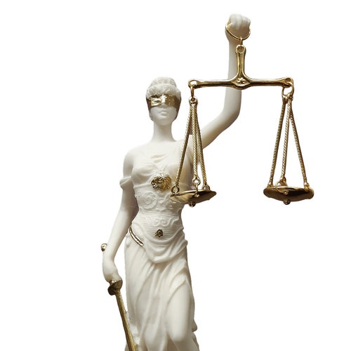 Greek Goddess Themis Statue Gold Colour Blind Lady Justice | Etsy