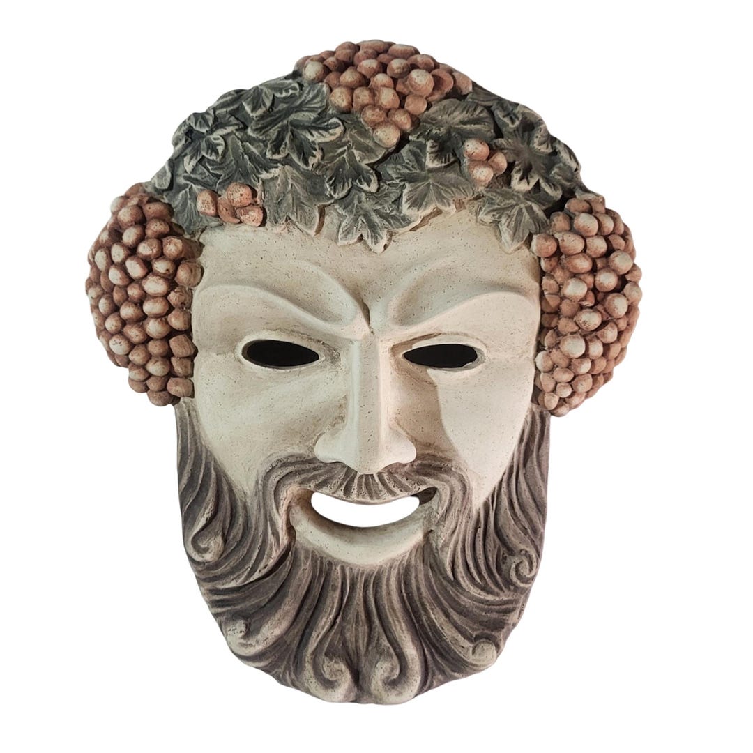Dionysus Greek God Mask Wall Art Handmade Plaster Theater Decor ...