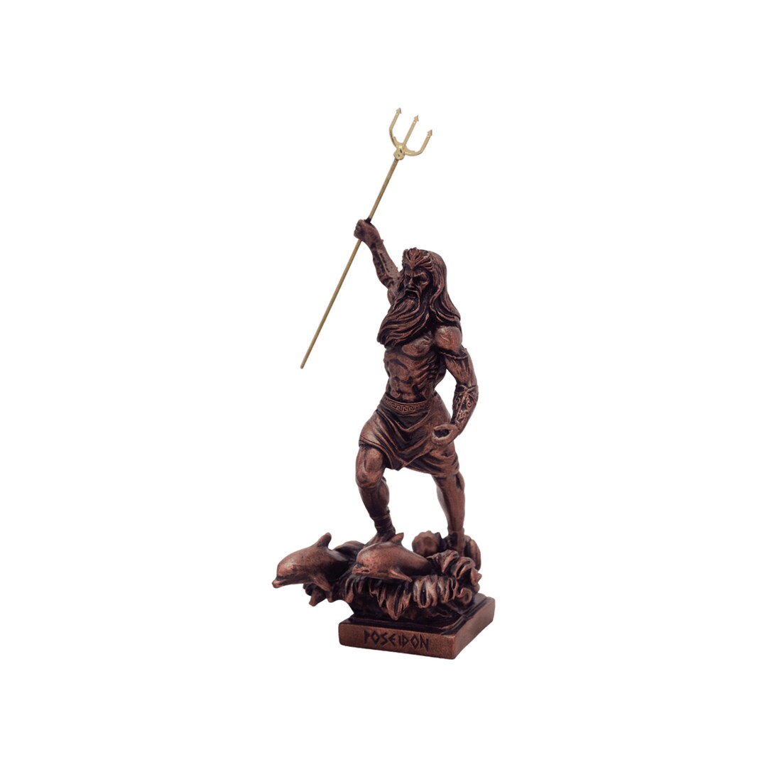 Greek Roman God Poseidon Statue Handmade Alabaster Figurine Sculpture ...