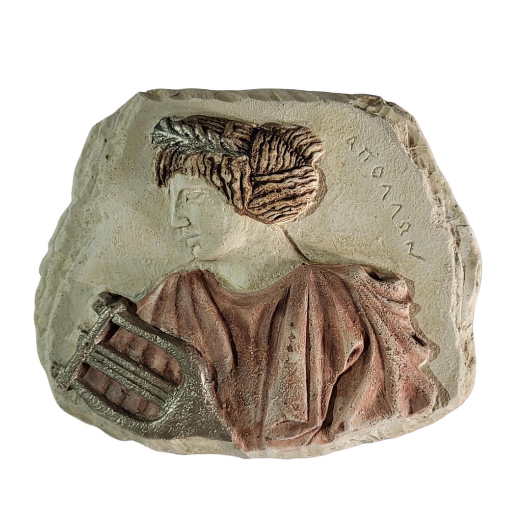 Apollo Wall Relief Sculpture Greek God Lyre Bust Fragment Mythology ...